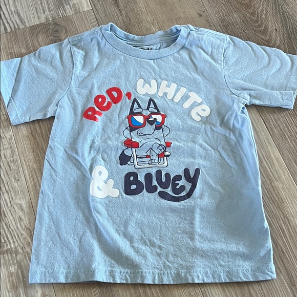 Bluey | Shirts & Tops | Lightly Worn Super Soft Red White Bluey 4th Of ...
